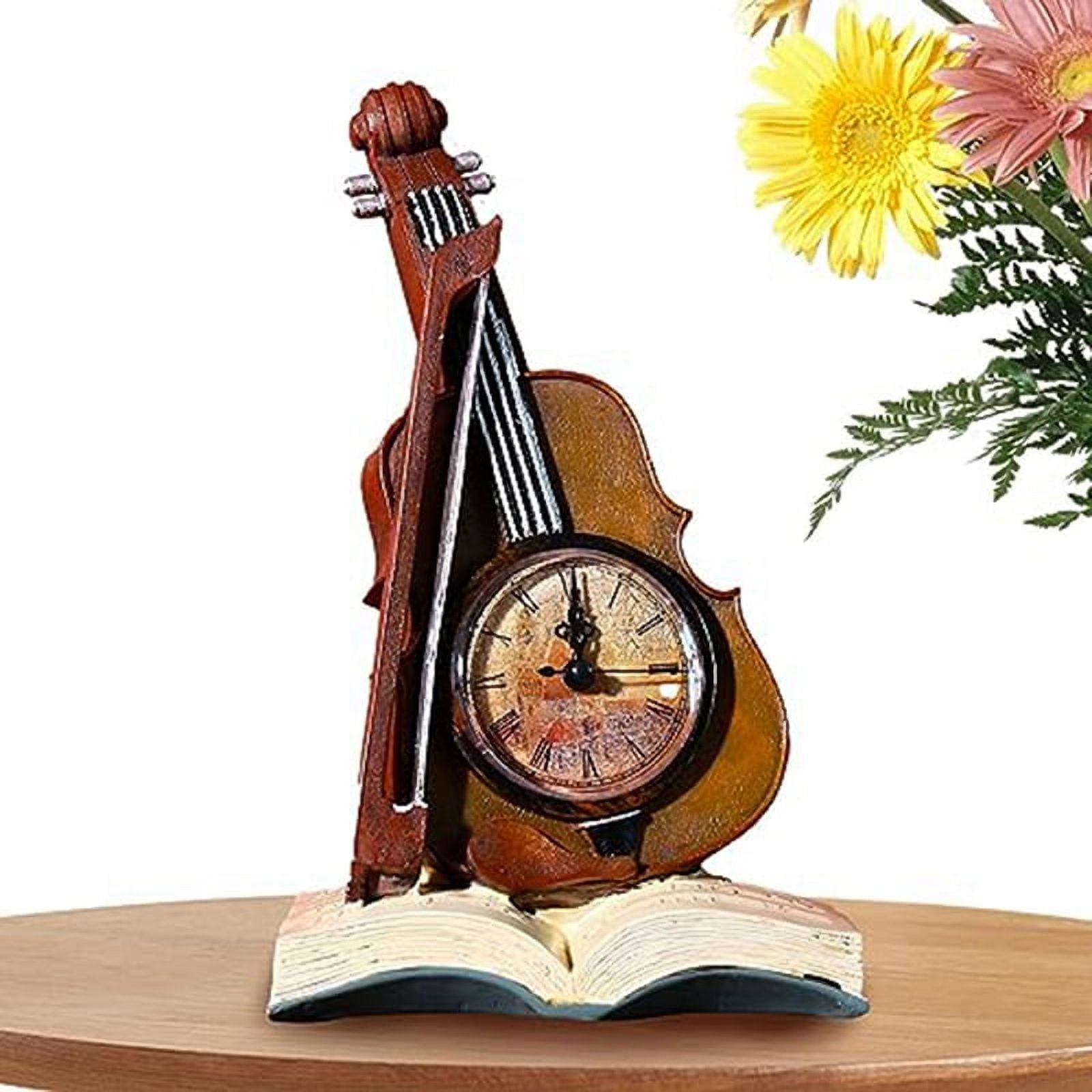 Aesthetic Digital Clock Miniature Violin Decoration, Vintage Violin ...