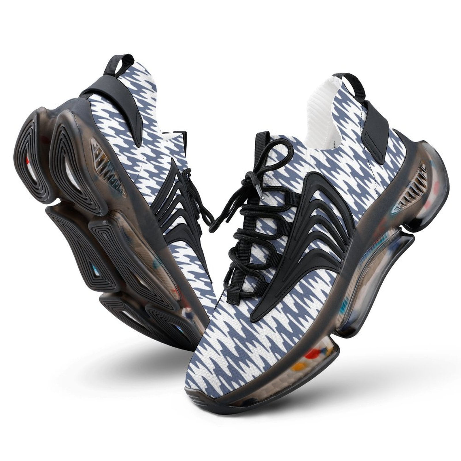 Aesthetic Distant Blue And White Ripple Walking Shoes for Men Woman ...