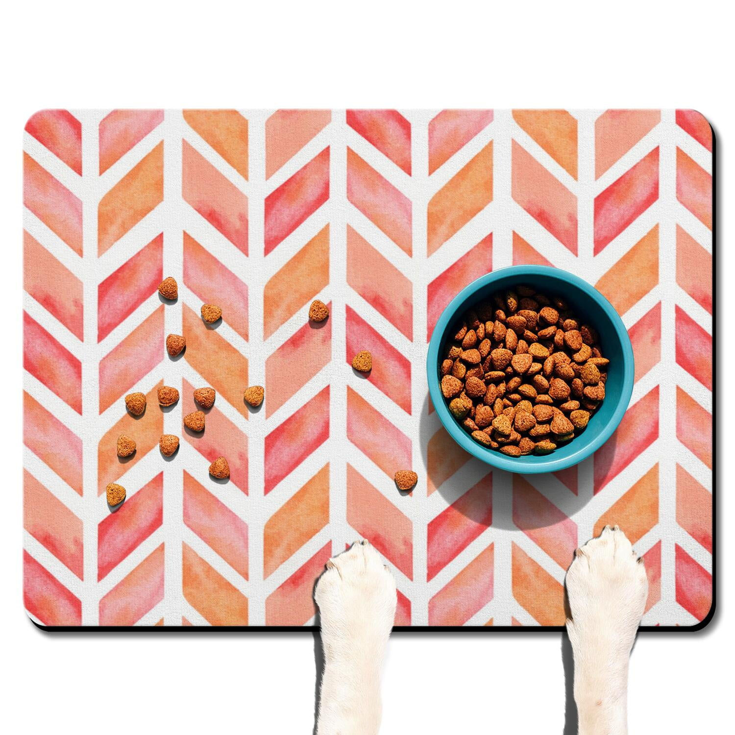 Aesthetic Dog Food Mat Featuring Rainbow Gradient and Pop Art Styles ...