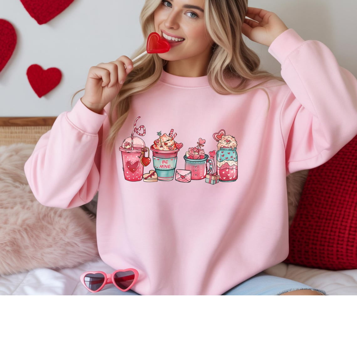 Aesthetic Drinks Valentine Sweatshirt Cute Coffee Theme - Walmart.com