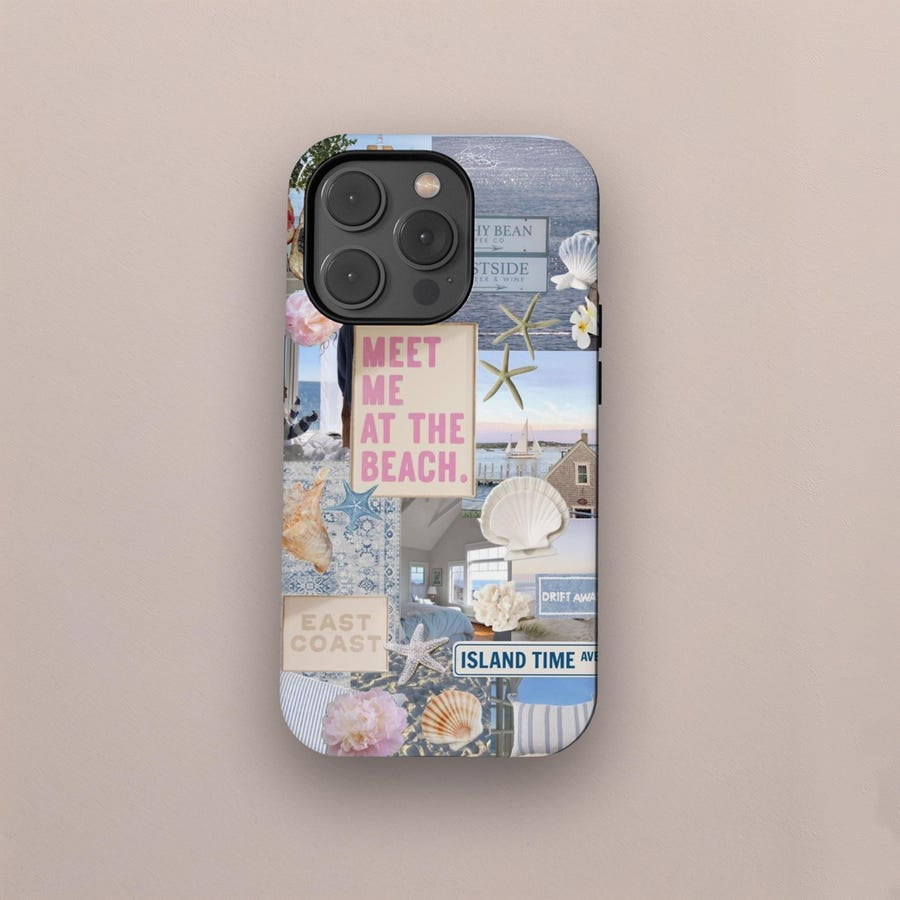 Aesthetic East Coast Summer Beach Collage Phone Case with iPhone 17 to ...