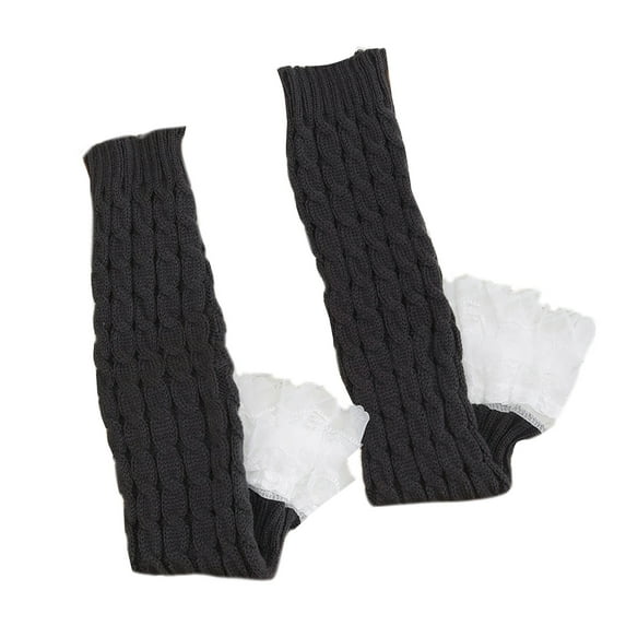Aesthetic Elegant Layered Ruffled Lace Trim Leg Warmer for Women ...