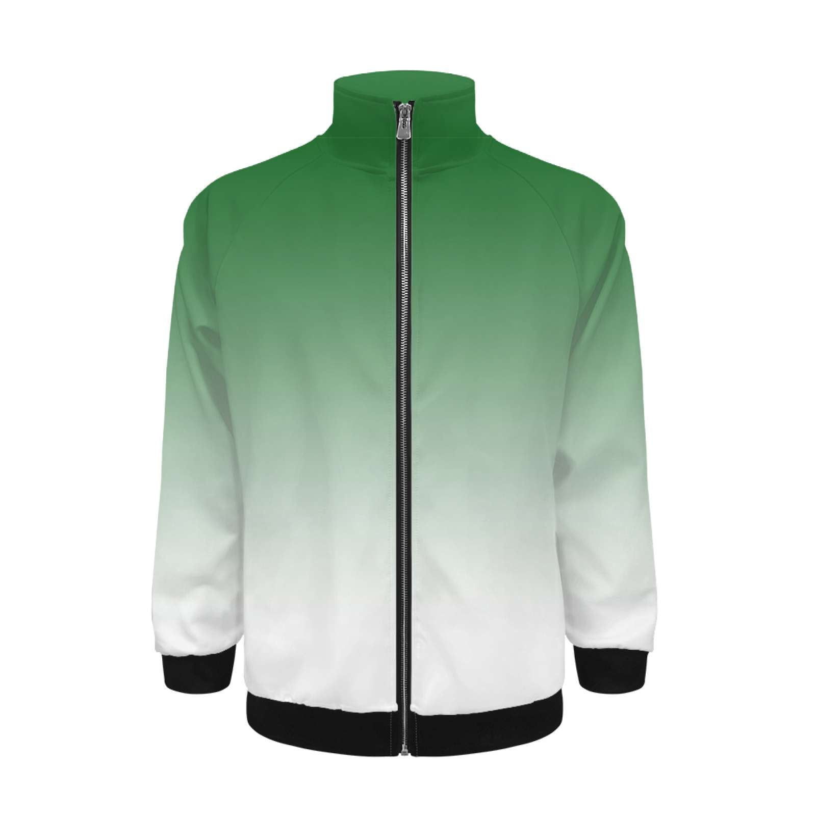 Aesthetic Emerald Green And White Gradient Jacket Men's Street Cool ...