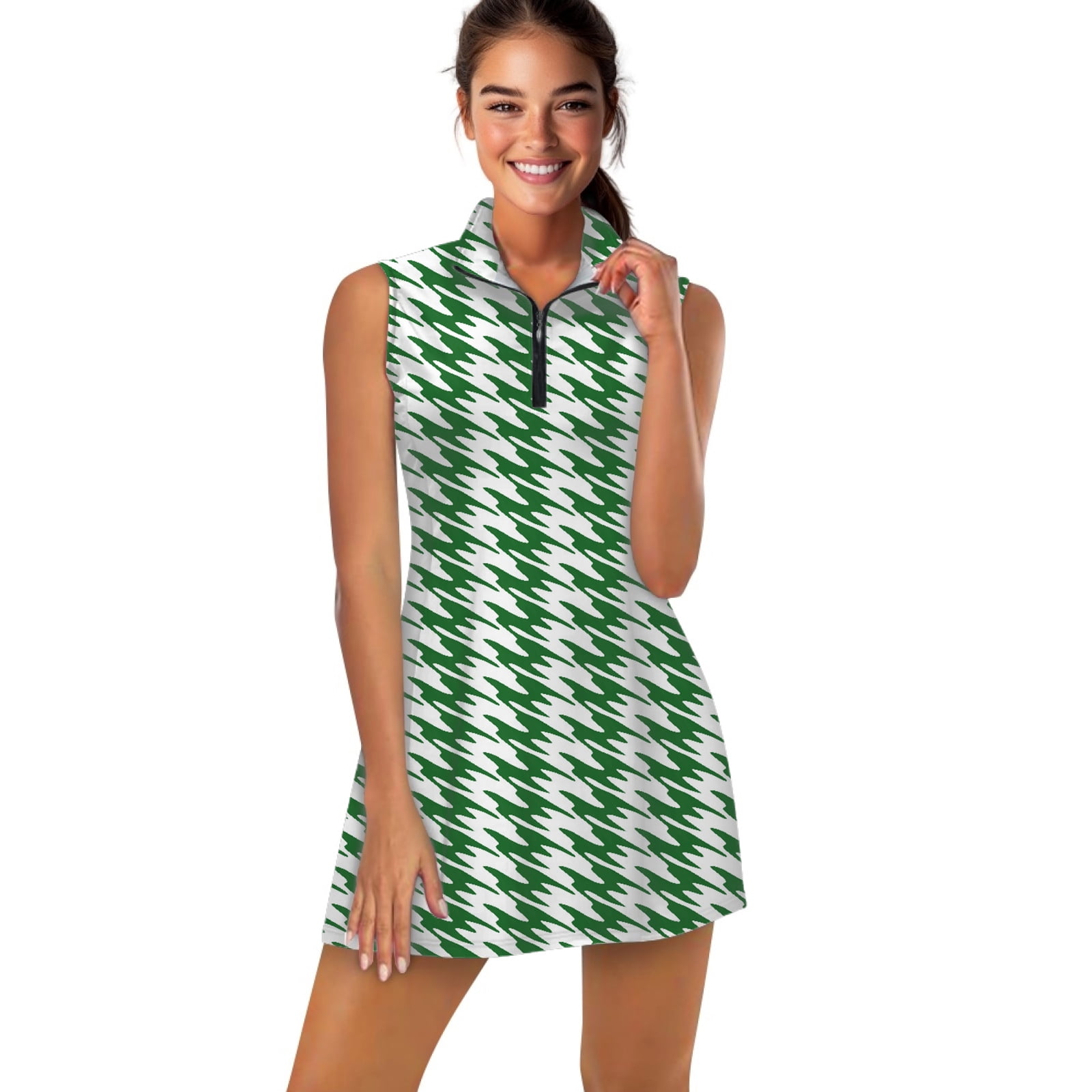 Aesthetic Emerald Green and White Ripple Sports Dresses Women Tennis ...