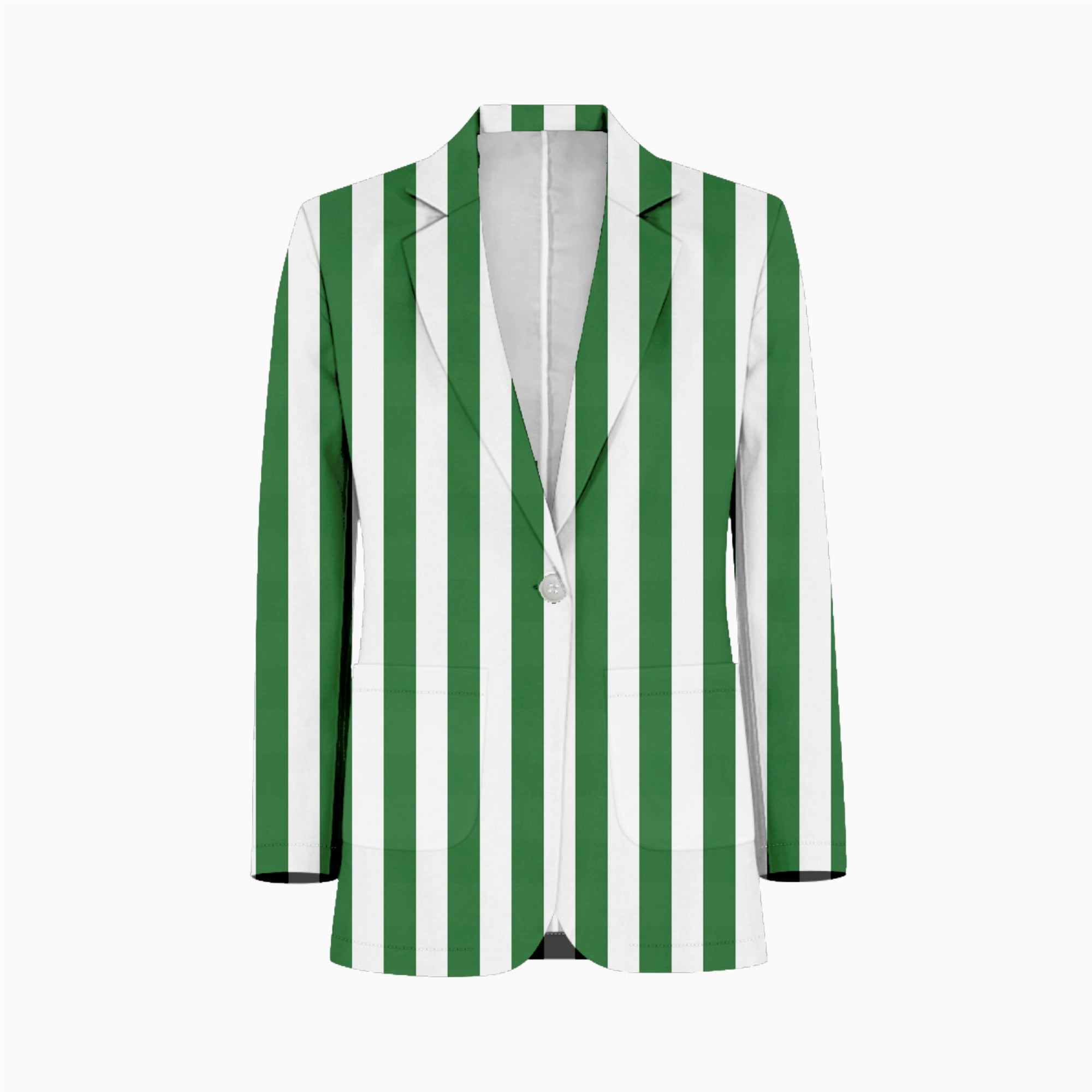 Aesthetic Emerald Green and White Vertical Customized Men's Suits full ...