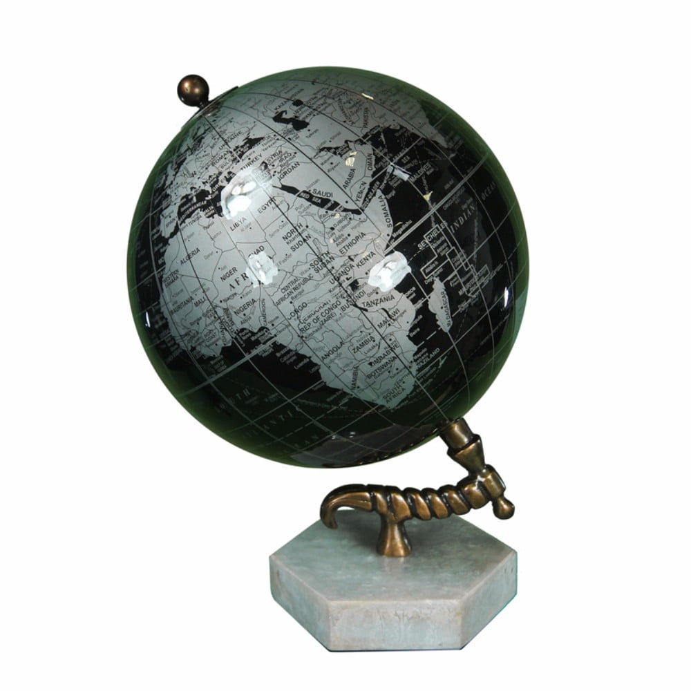 Aesthetic Enamel Globe With Marble Base, Gray - Walmart.com