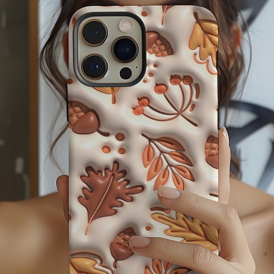 Aesthetic Fall Lover Gift with 3D Autumn Leaves Phone Case 11 12 13 14 ...