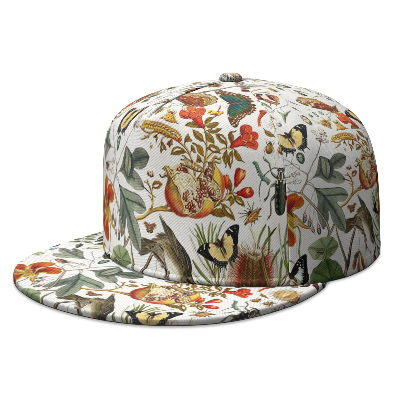 Aesthetic Floral Baseball Cap – Vintage Inspired Flat Brim Hat ...