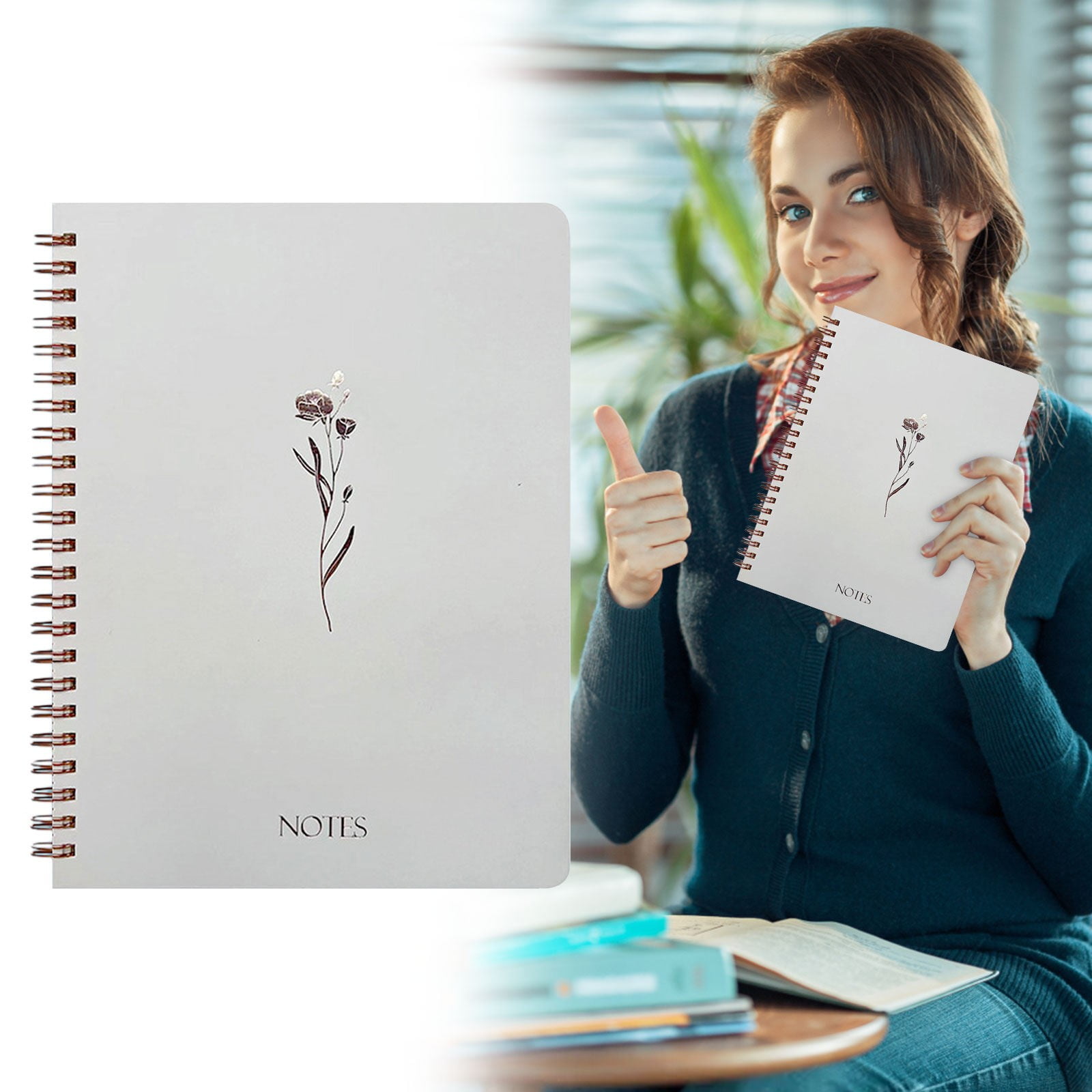 Aesthetic Floral Lined Notebook,College Ruled Journal with Large ...