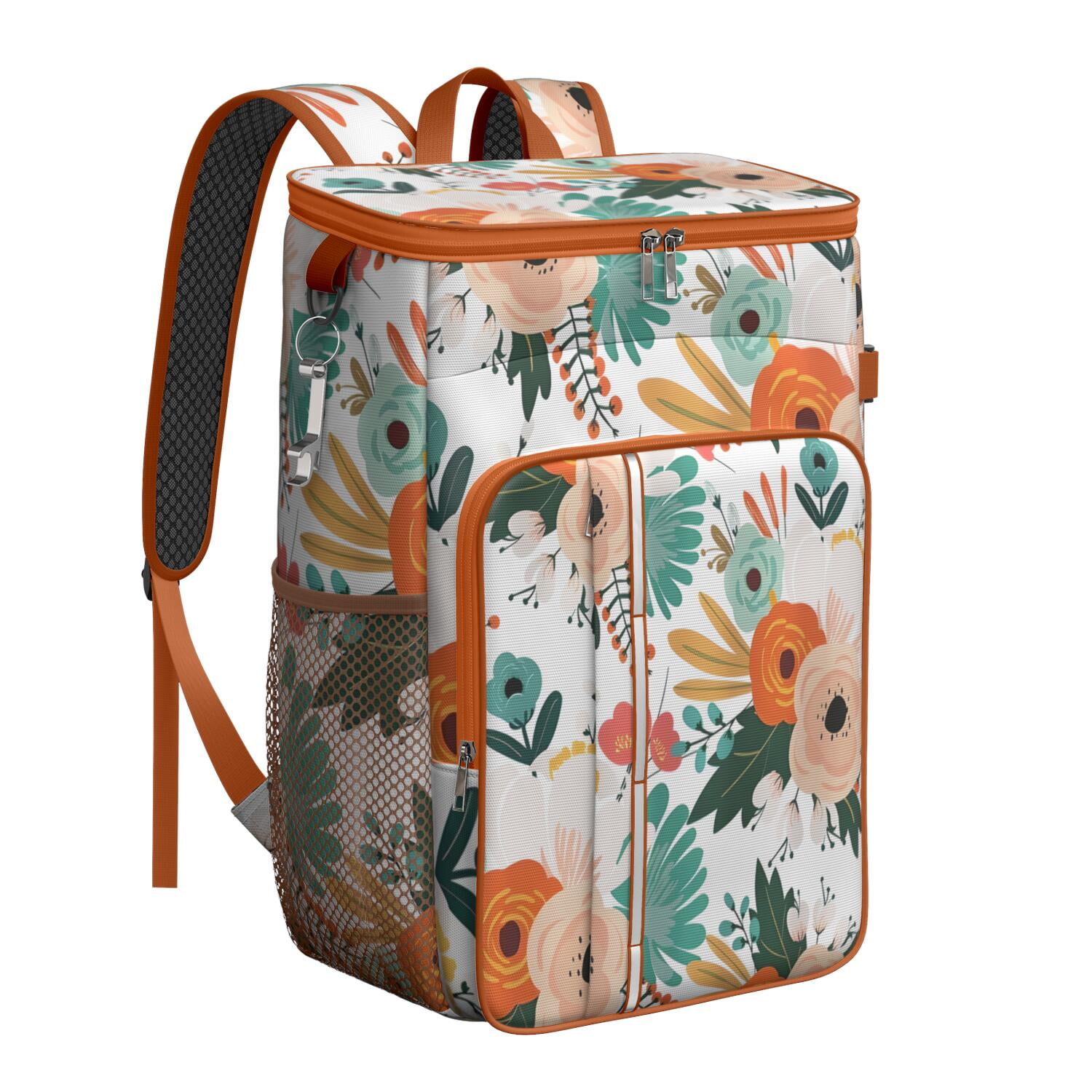 Aesthetic Floral Retro Backpack Cooler - 20L High Capacity, Lightweight ...