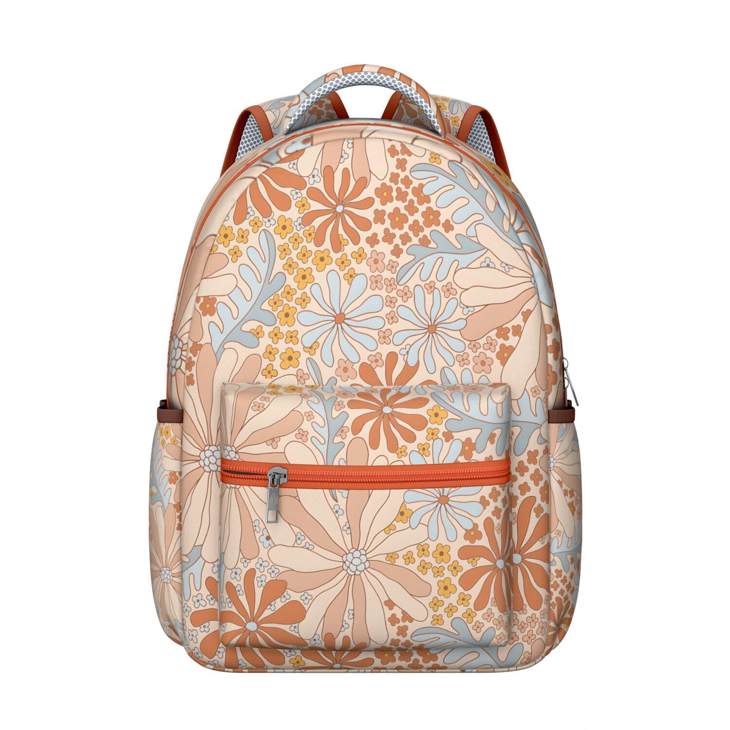 Aesthetic Floral Waterproof Backpack - Durable Ergonomic Student ...