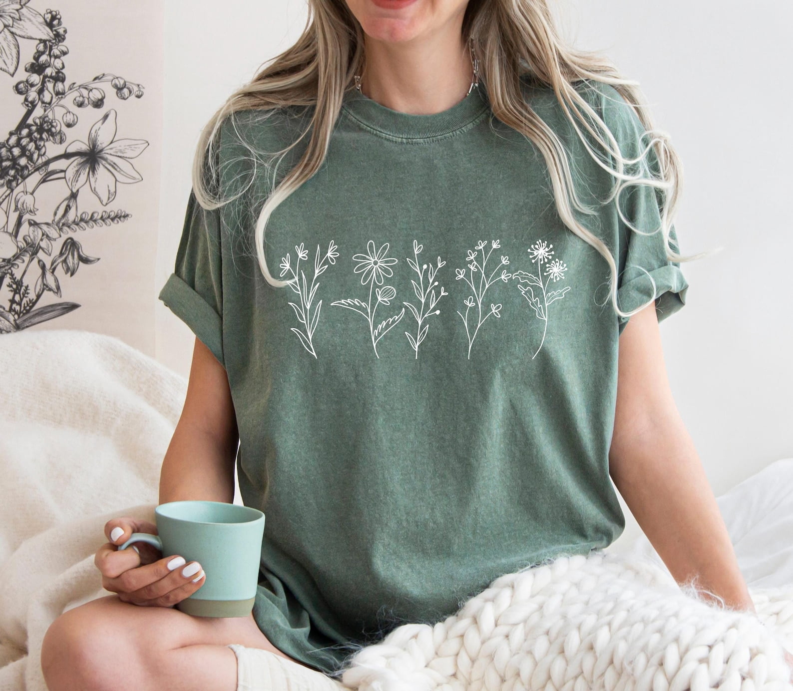 Aesthetic Flower Shirt, Wildflowers Shirt, Christian Flower Shirt ...