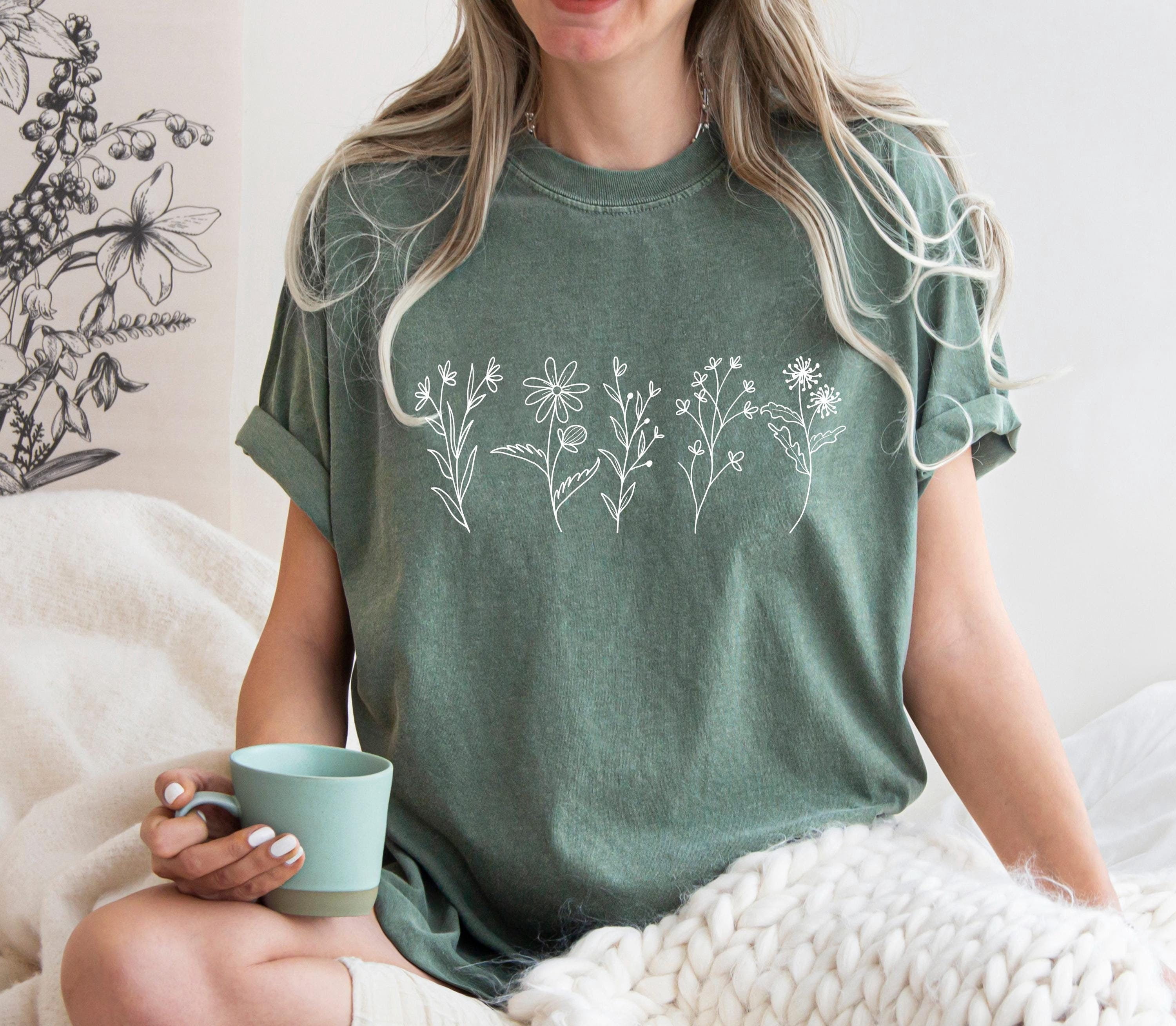 Aesthetic Flower Shirt, Wildflowers Shirt, Christian Flower Shirt ...