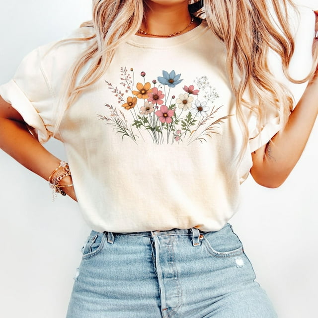 Aesthetic Flowers Shirt, Floral T-Shirt, Nature Lover Gift, Vintage ...