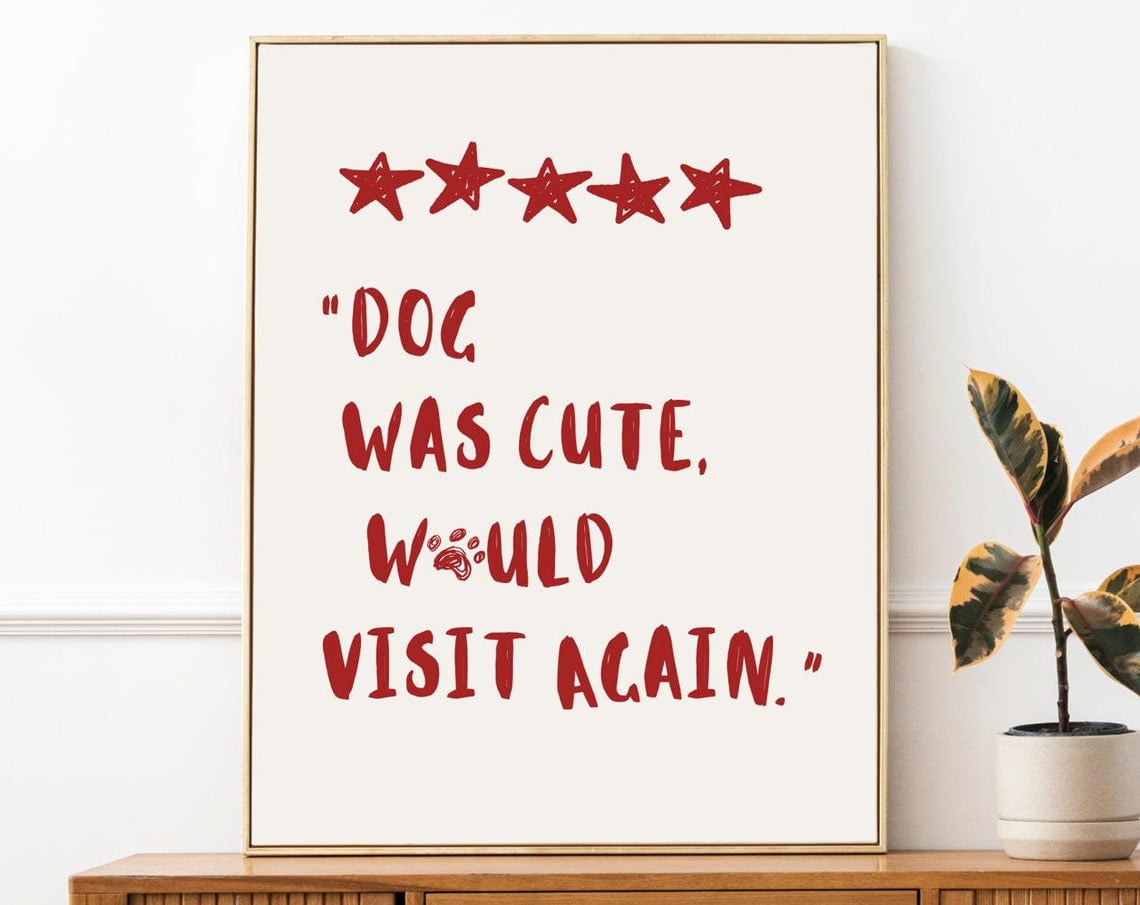 Aesthetic Funny Dog Quote Poster On Fine Art Paper, Cute Handwritten ...