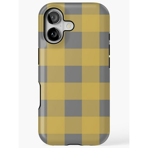 Aesthetic Gingham Check Mustard Yellow iPhone Case 11 12 13 14 15 16 17 ...