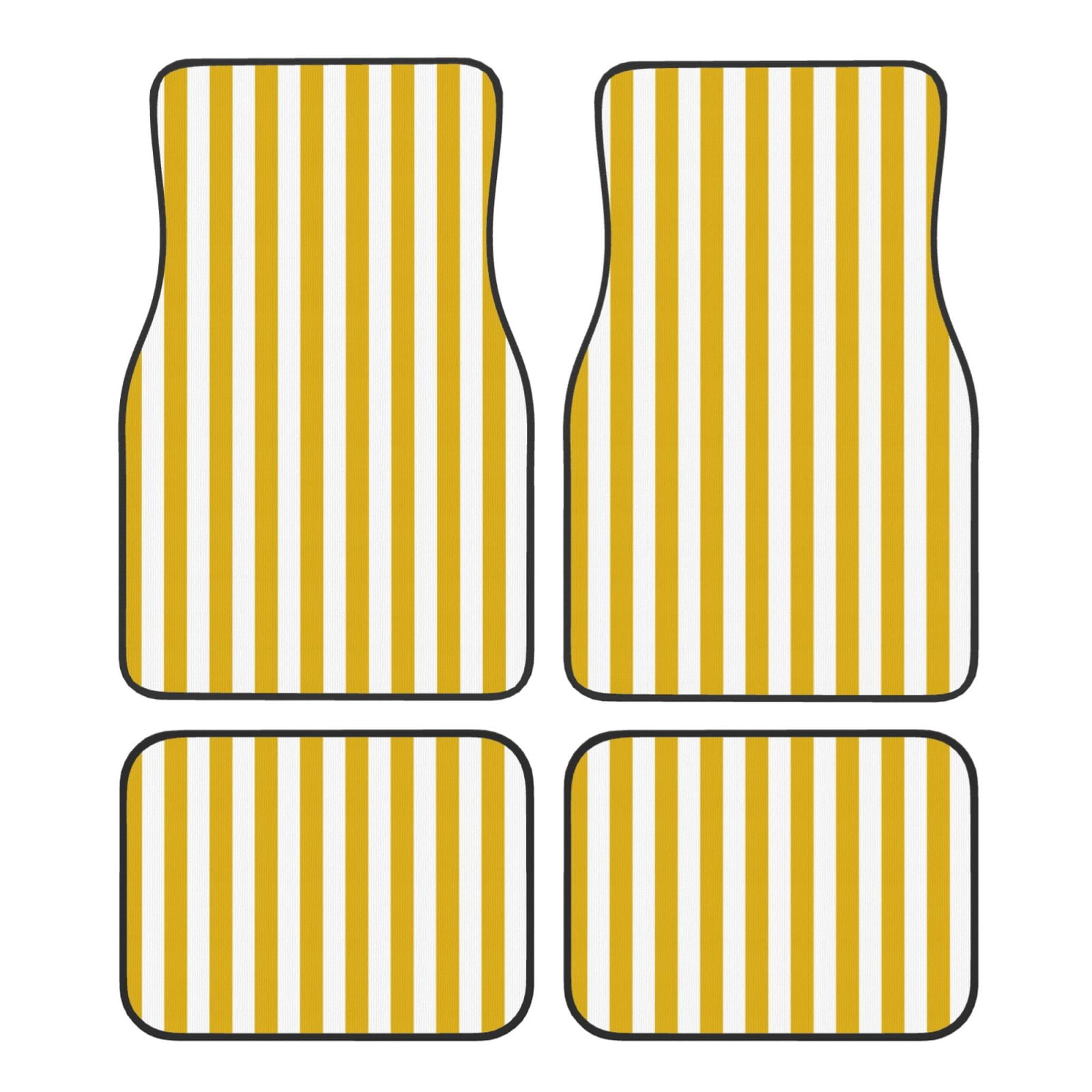 Aesthetic Golden Yellow and White Vertical Floor Car Mat Universal Fit ...