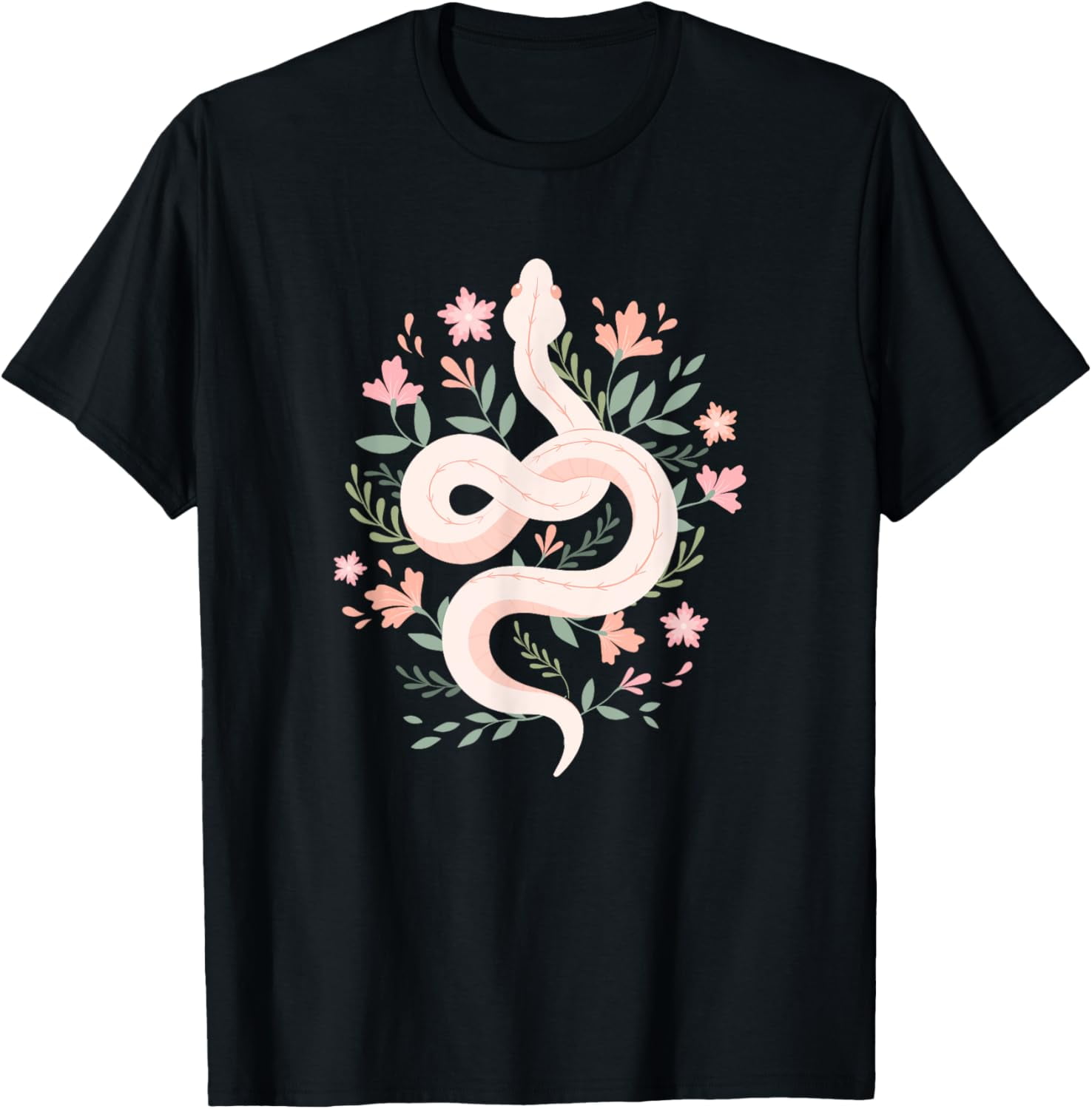 Aesthetic Graphic Tees Mystical Snake Flower Pastel Goth T-Shirt ...