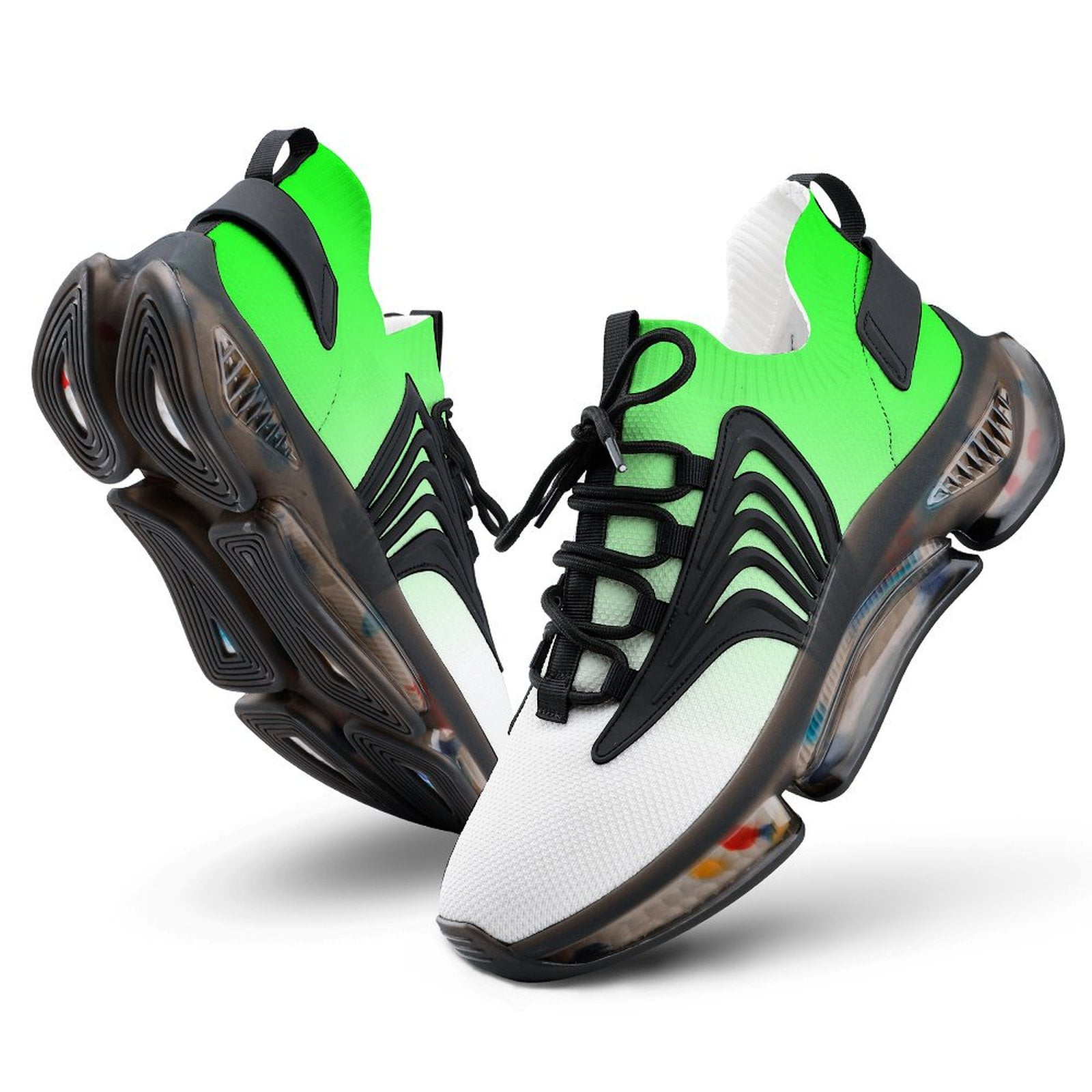 Aesthetic Green And White Gradient Walking Shoes for Men Woman ...