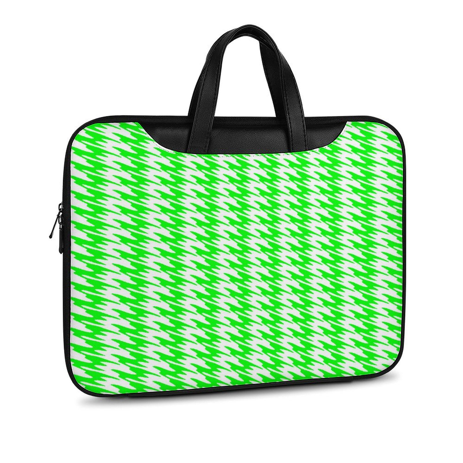 Aesthetic Green And White Ripple PU Leather Laptop Bag Women Man Office ...