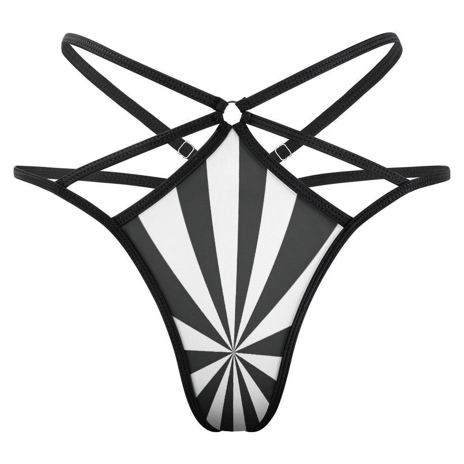 Aesthetic Grey And White Sunburst Open Type Women's Panties Crotch ...