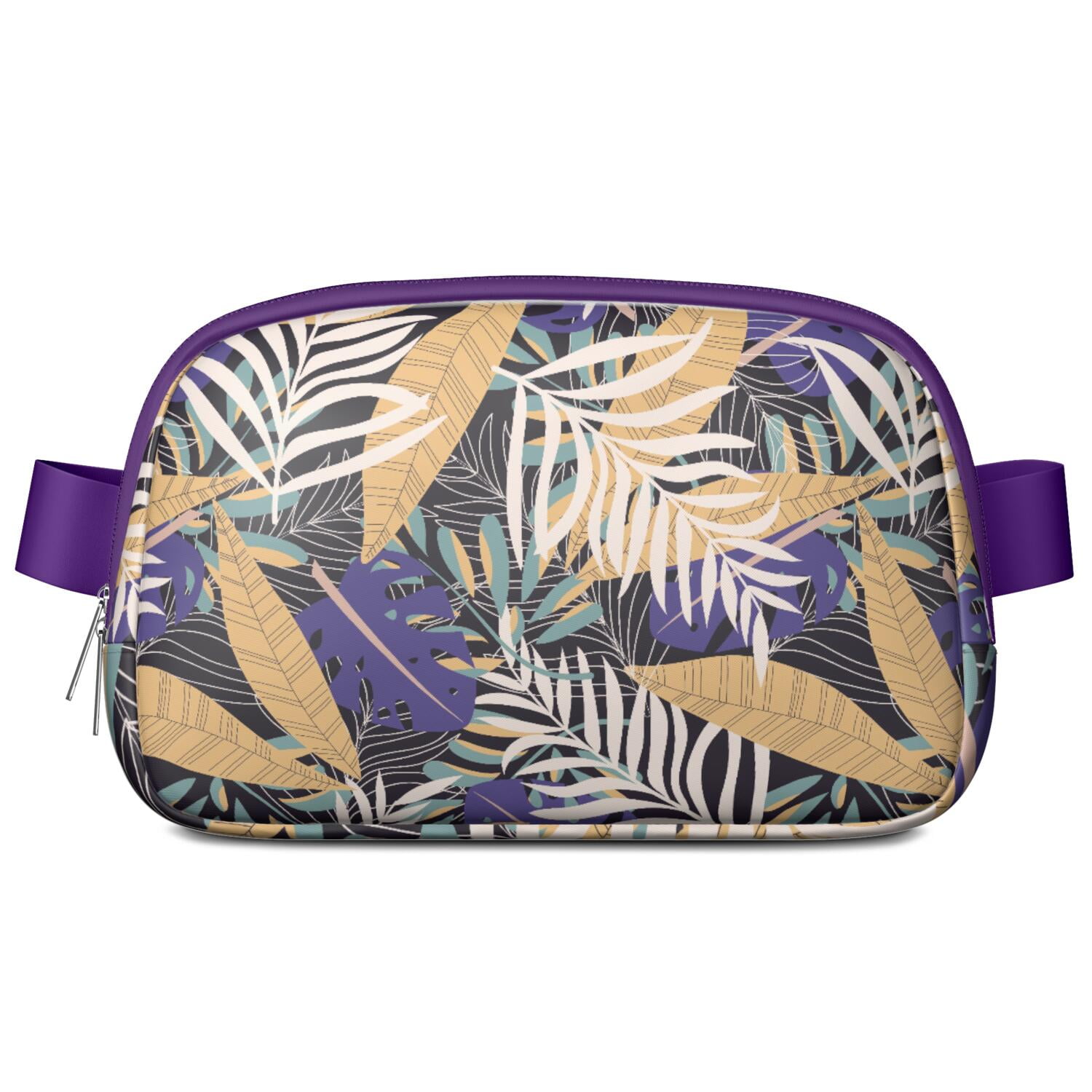 Aesthetic Hawaiian Floral Waist Bag – Palm Leaf Fanny Pack with ...