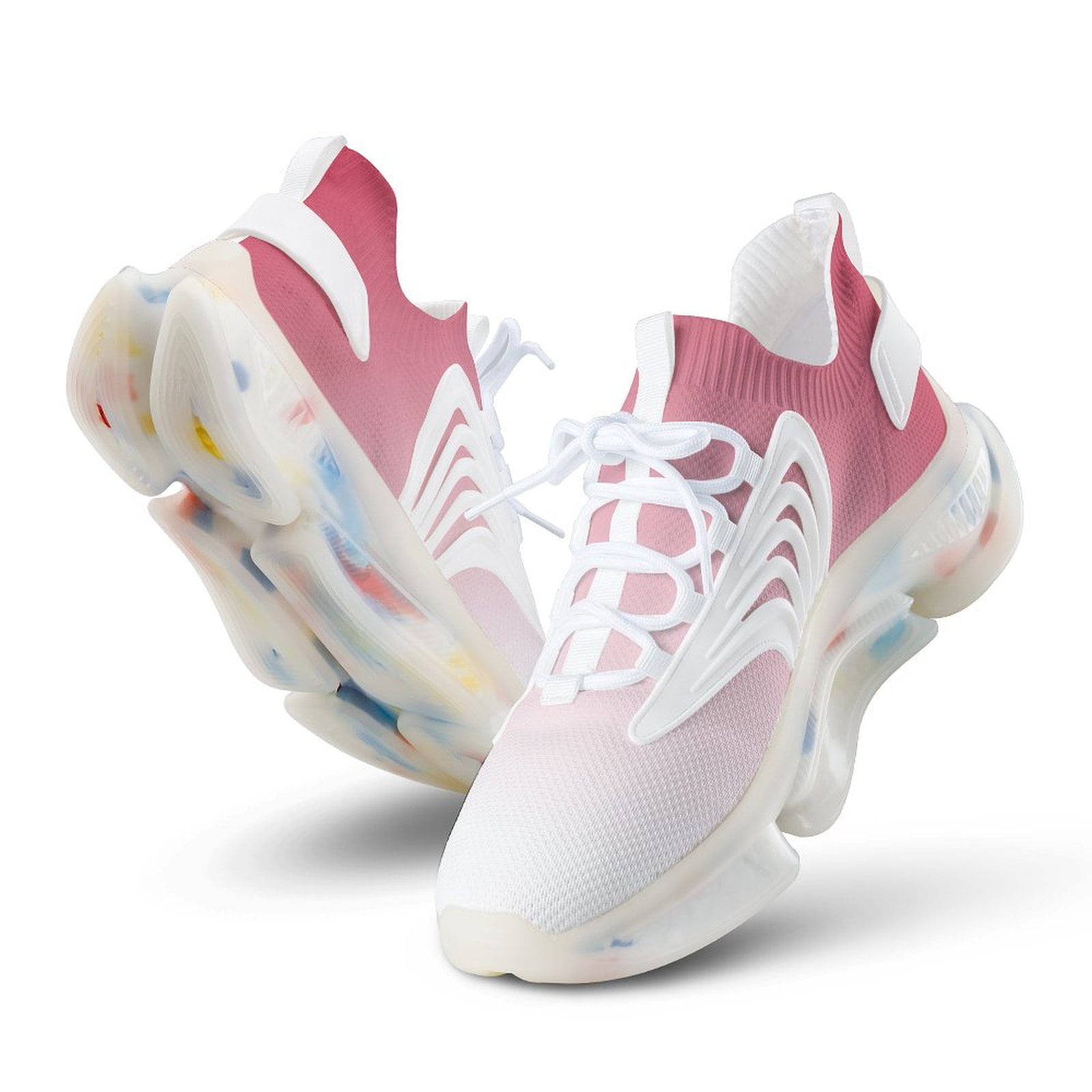 Aesthetic Heather Violet And White Gradient Walking Shoes for Men Woman ...