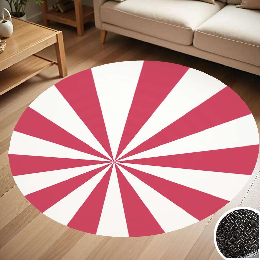 Aesthetic Heather Violet And White Sunburst Round Carpet Living Room ...