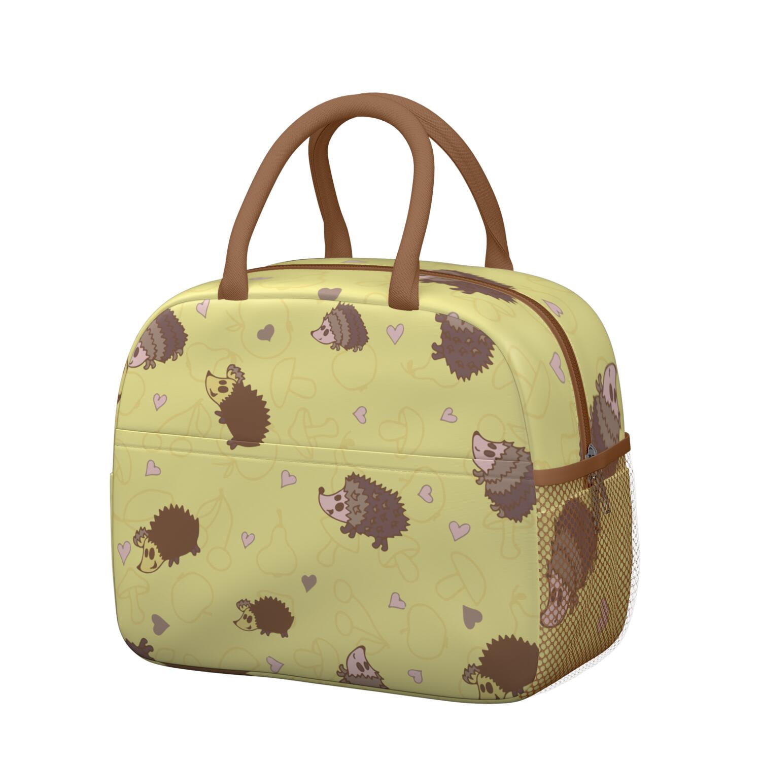 Aesthetic Hedgehog & Forest Scene Lunch Bag - Thermal Insulated ...