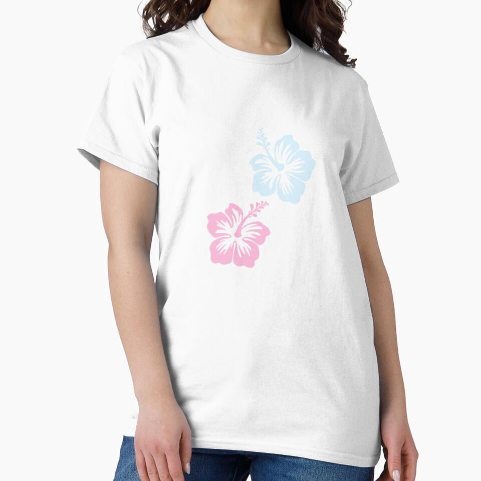 Aesthetic Hibiscus Shirt, Tropical Floral Graphic Tee, Summer Vacation ...