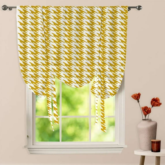 Aesthetic Honey Yellow And White Ripple Window Curtain for Living Room ...