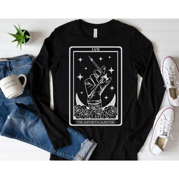 Aesthetic Injector Tarot Card Long Sleeve Shirt, Nurse Injector Shirts ...