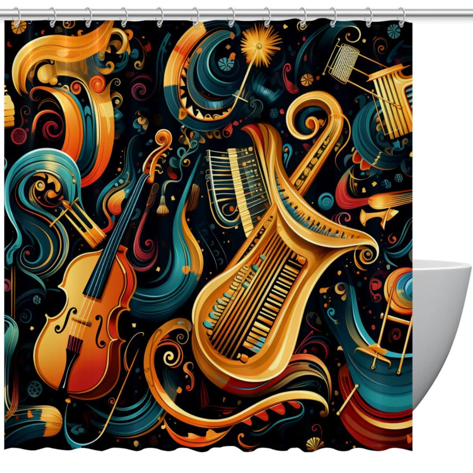Aesthetic Instruments Shower Curtain for Bathroom, Aesthetics Patterns ...