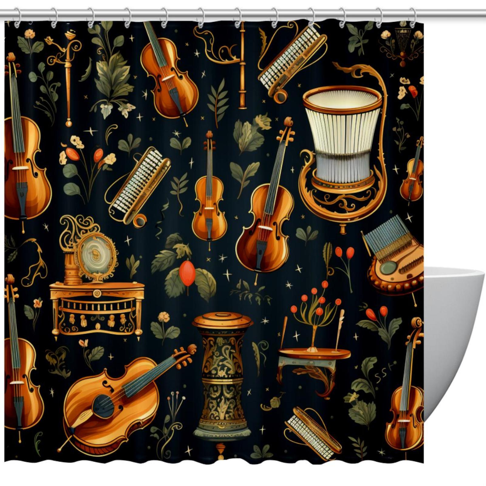 Aesthetic Instruments Shower Curtain for Bathroom, Waterproof and ...