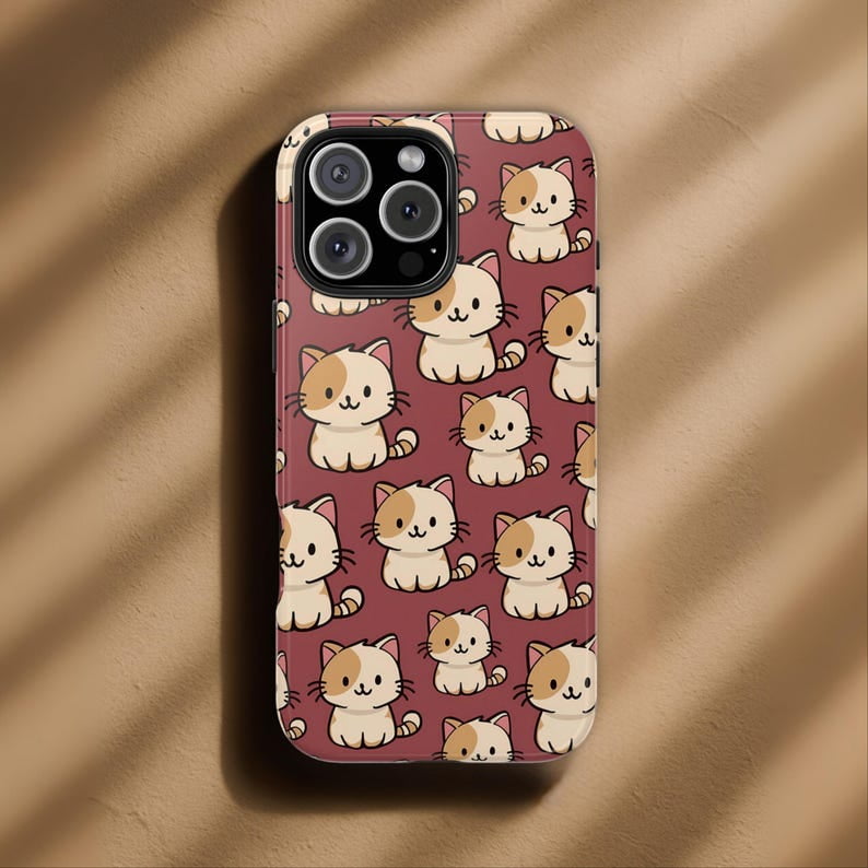 Aesthetic Kawaii Kitten Cat Phone Case for iPhone 11 to 17 A Themed ...