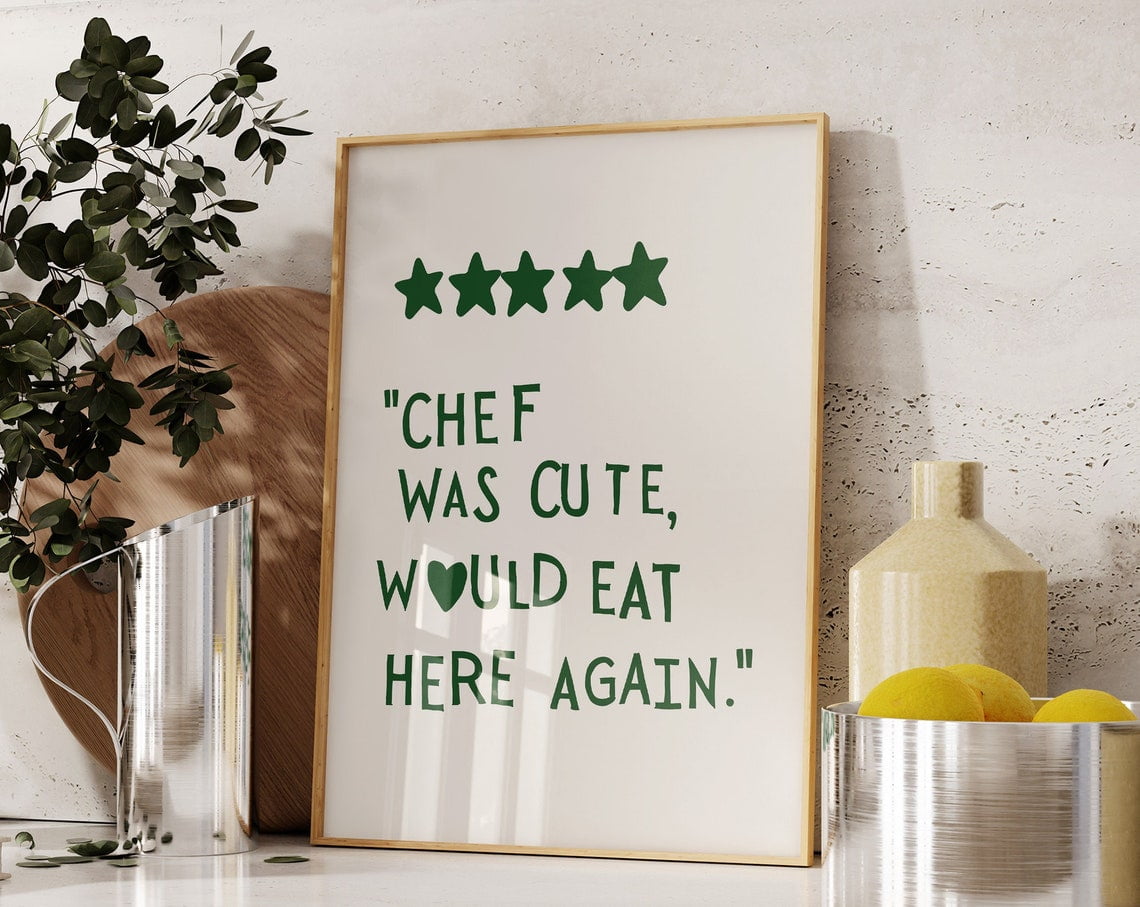 Aesthetic Kitchen Decor Cute Cooking Art Kitchen Wall Art Print ...