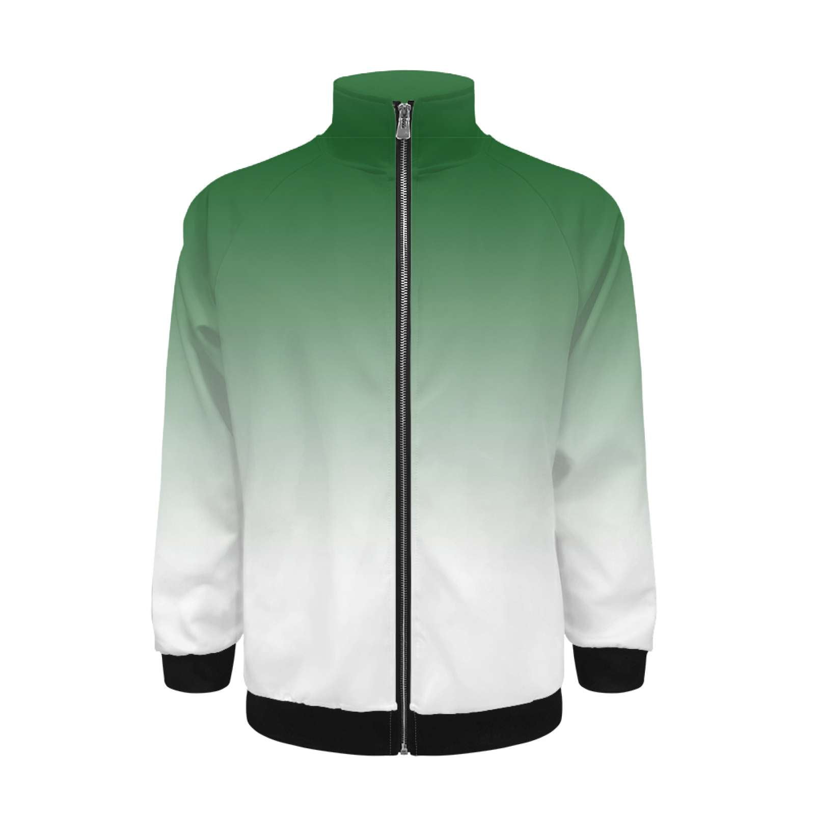 Aesthetic Leaf Green And White Gradient Jacket Men's Street Cool Long ...