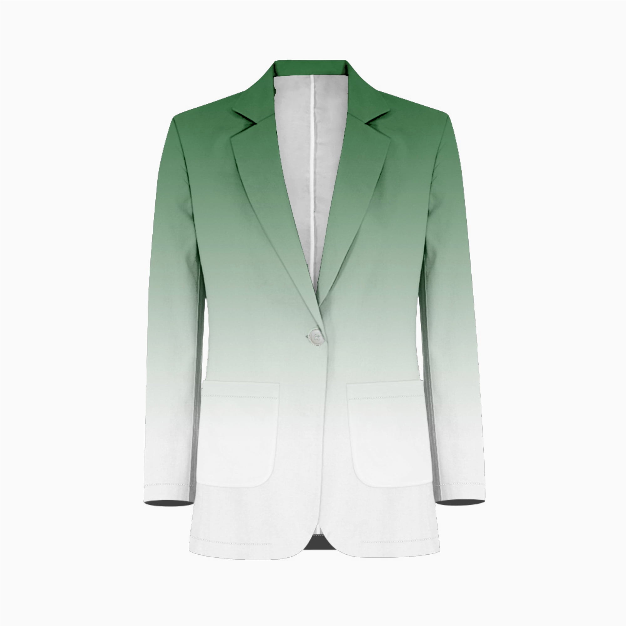 Aesthetic Leaf Green and White Gradient Mens Suits Shawl Collar Slim ...