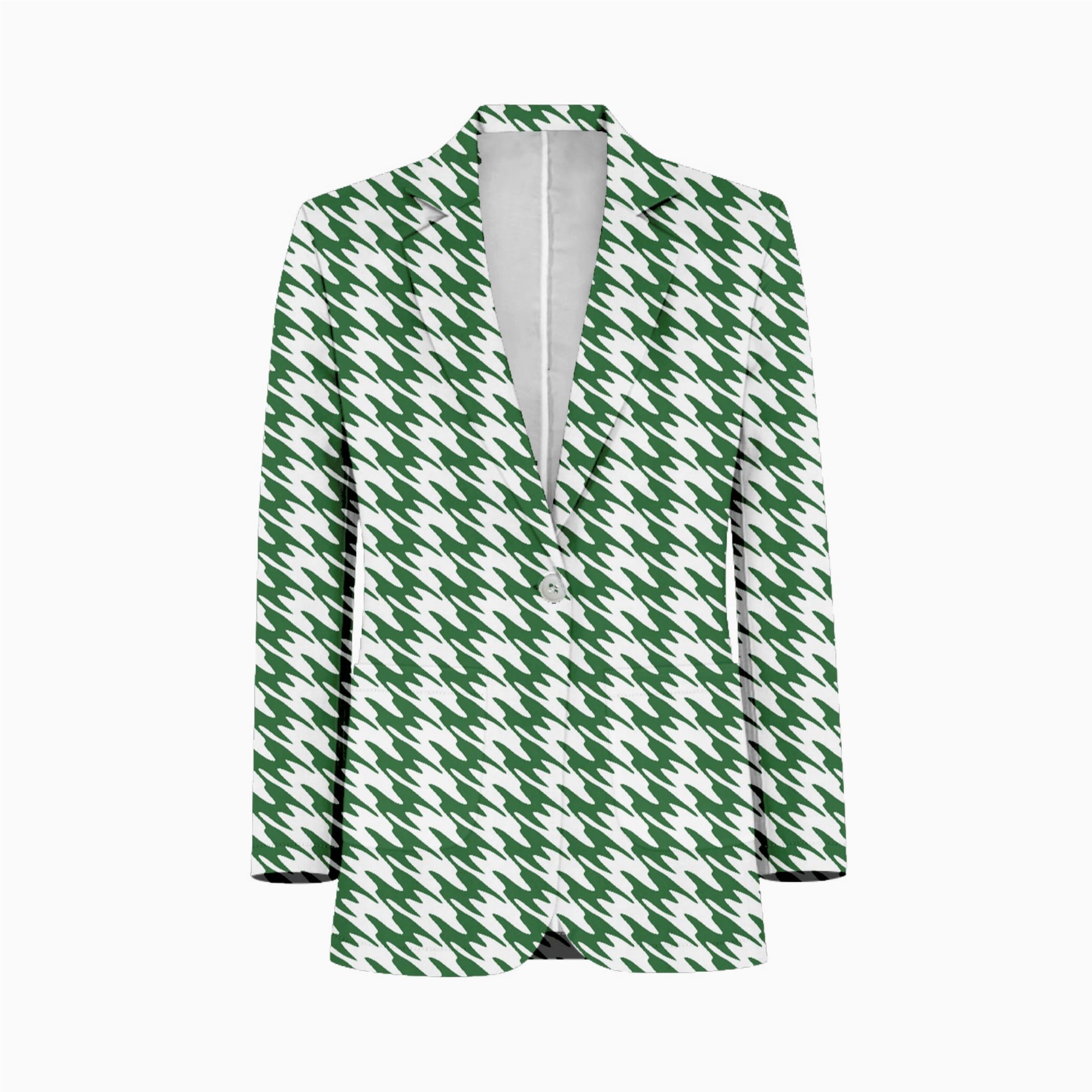 Aesthetic Leaf Green and White Ripple Mens Suits Shawl Collar Slim Fit ...