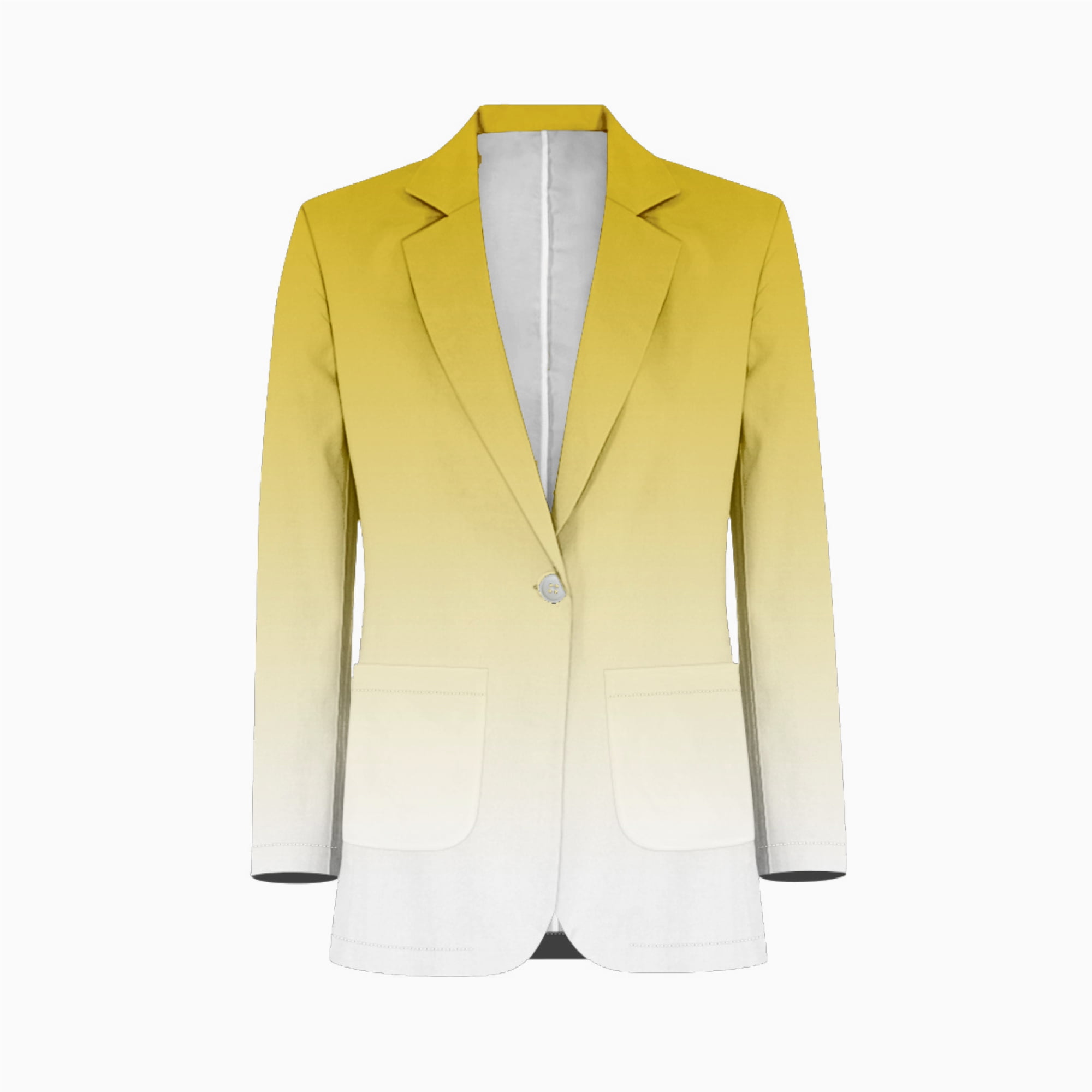 Aesthetic Lemon Yellow and White Gradient Men's Suit Blazer Casual ...