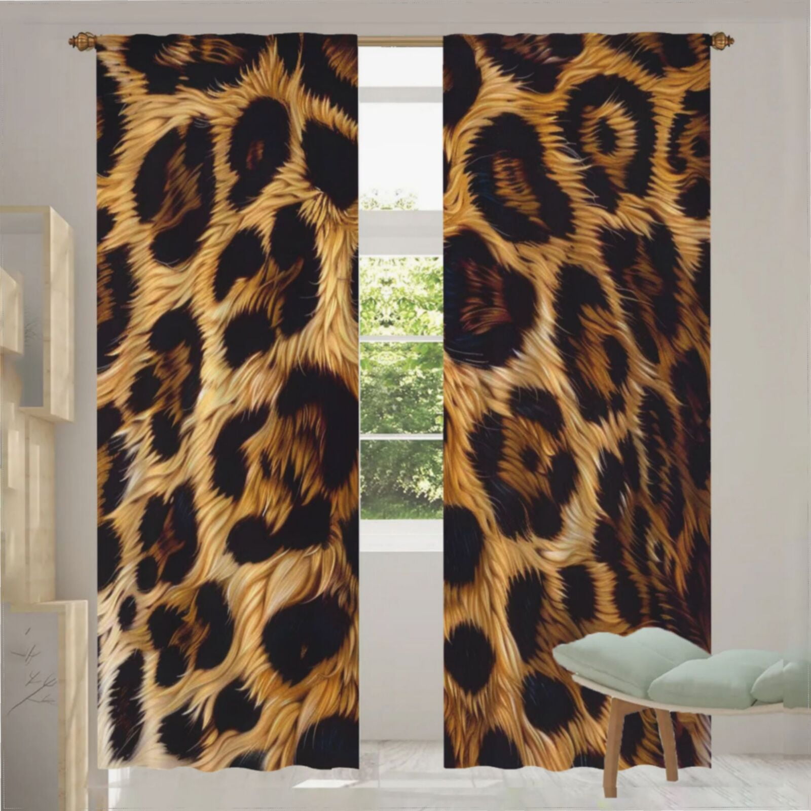 Aesthetic Leopard Print Curtains for Living Room Bedroom Decor ...