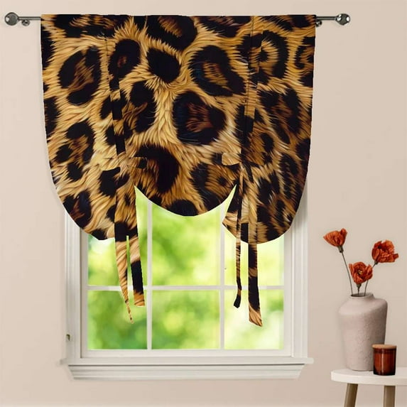 Aesthetic Leopard Print Window Curtain for Living Room Roman Curtain ...