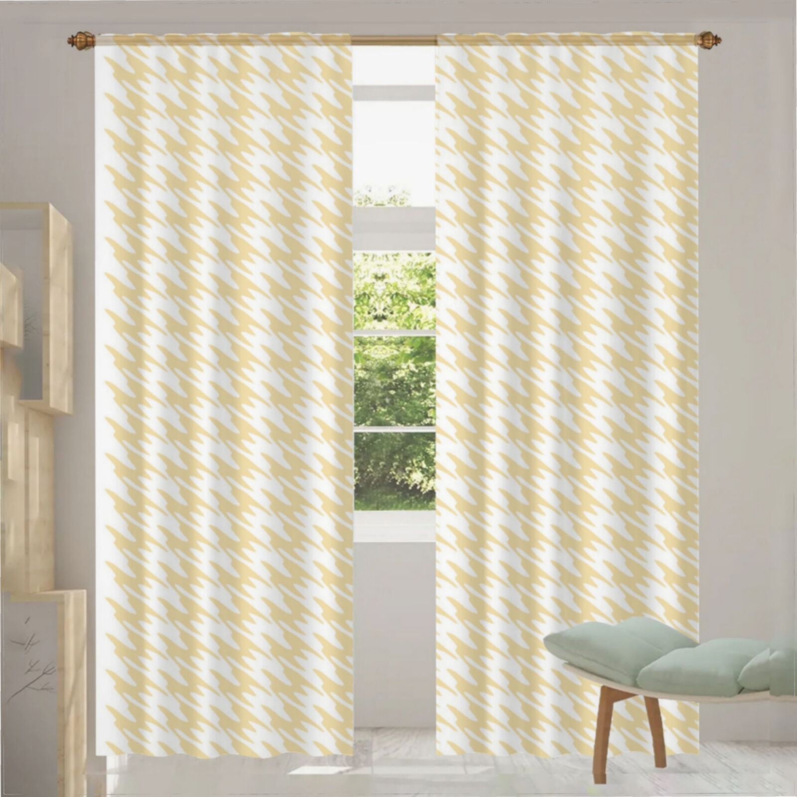 Aesthetic Light Ivory And White Ripple Window Tulle Curtains for Living ...