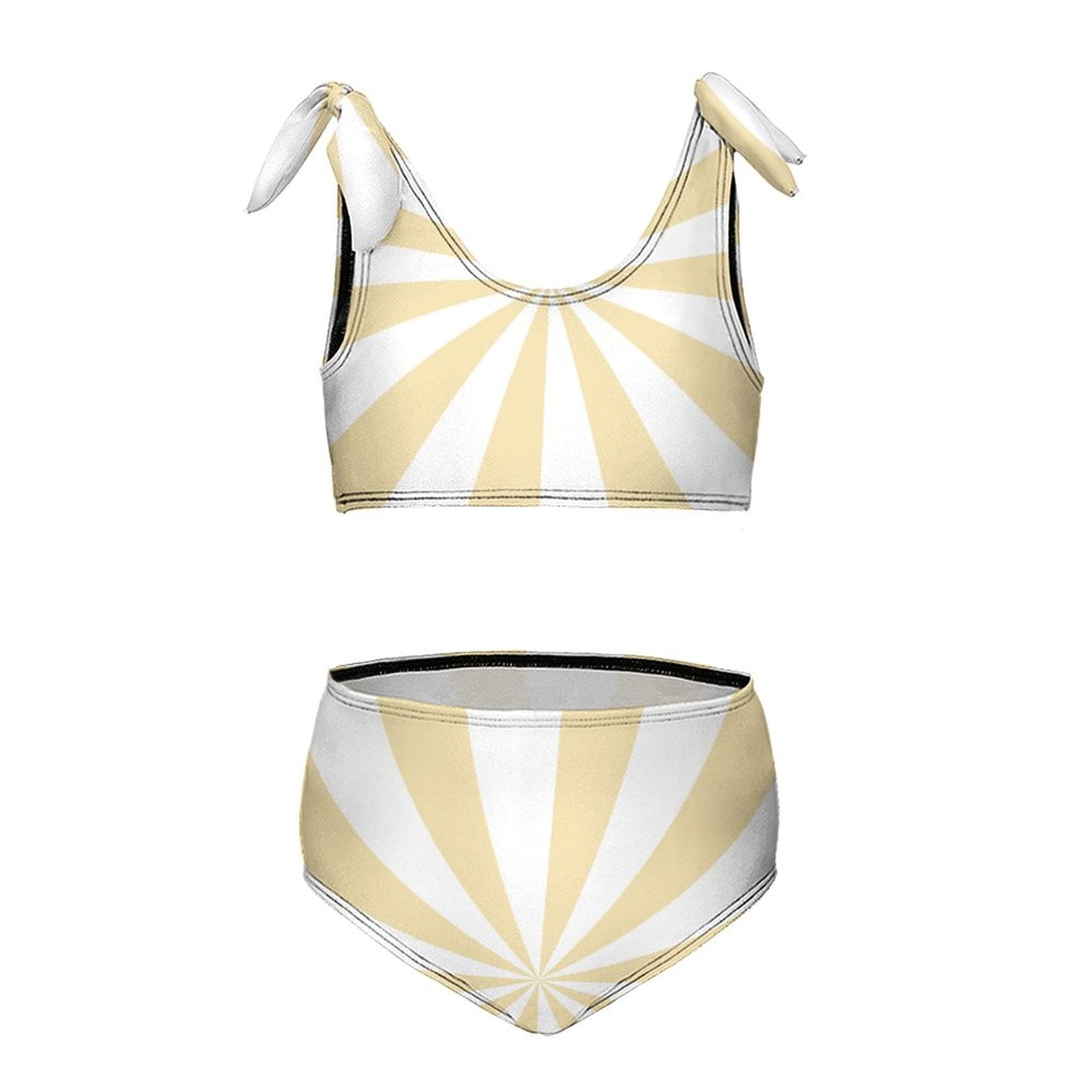 Aesthetic Light Ivory And White Sunburst Girl's 2 Piece Bikini Set ...