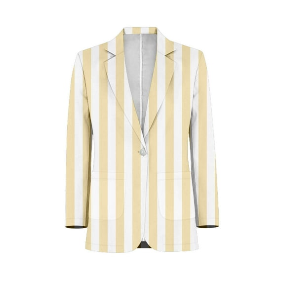 Aesthetic Light Ivory And White Vertical Men's Suit Blazer Casual Party ...