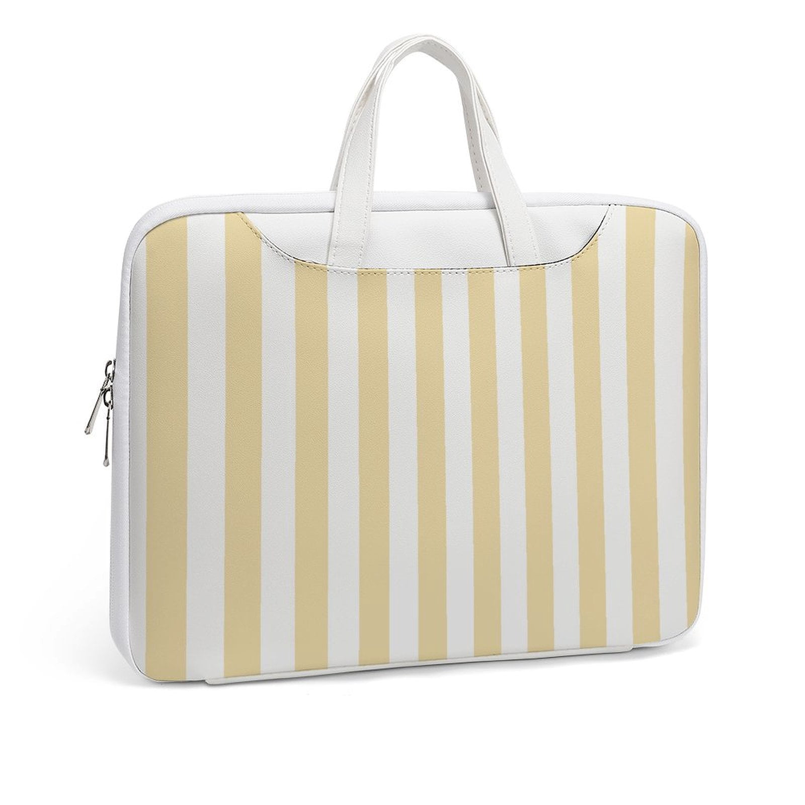 Aesthetic Light Ivory And White Vertical PU Leather Laptop Bag Women ...