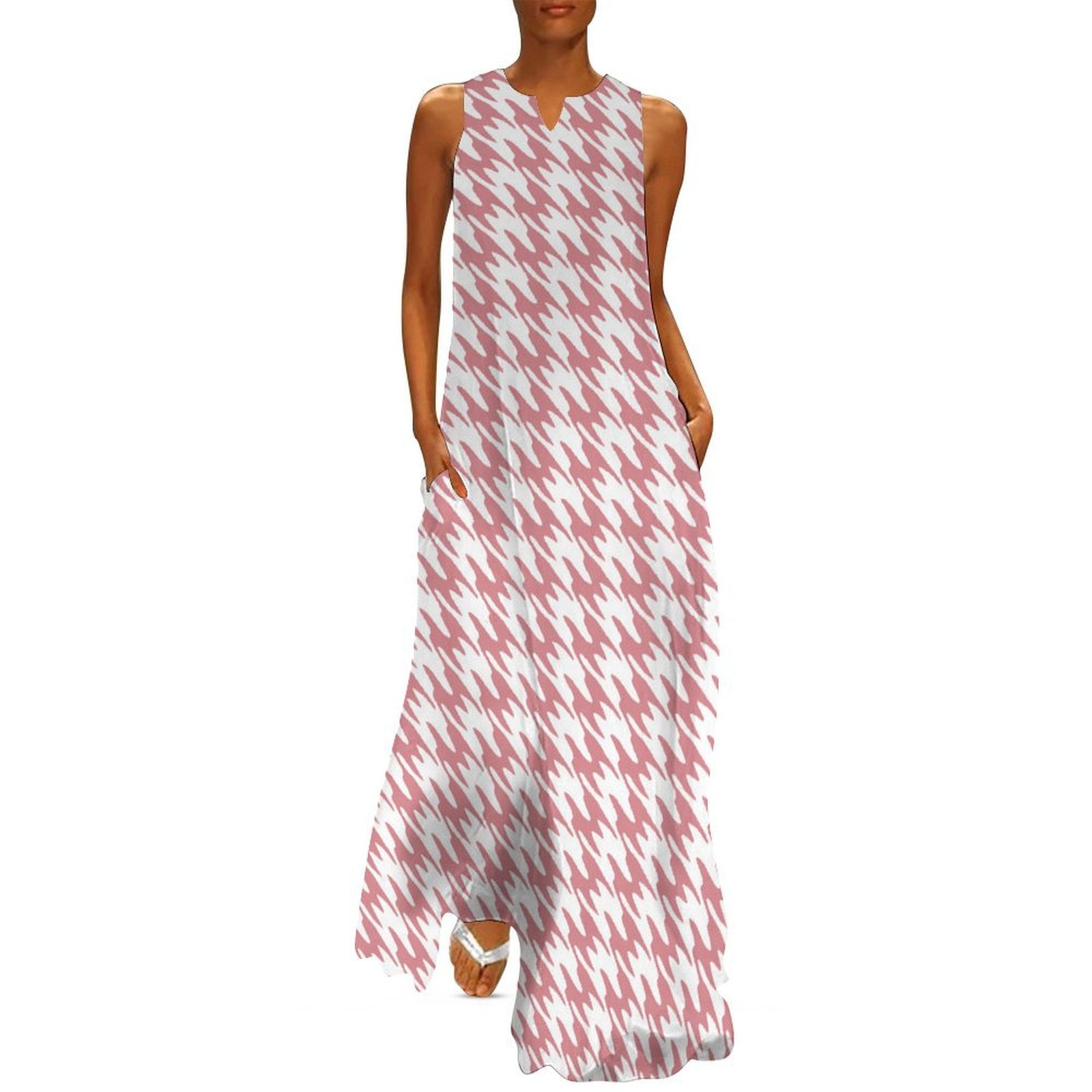 Aesthetic Light Pink And White Ripple Long Dress Luxury Woman Evening ...