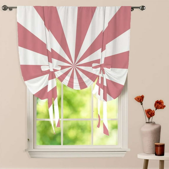 Aesthetic Light Pink And White Sunburst Window Curtain for Living Room ...