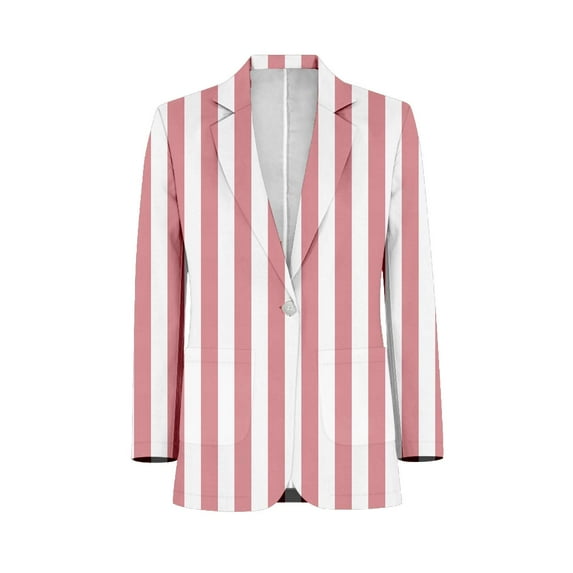 Aesthetic Light Pink And White Vertical Customized Men's Suits full man ...