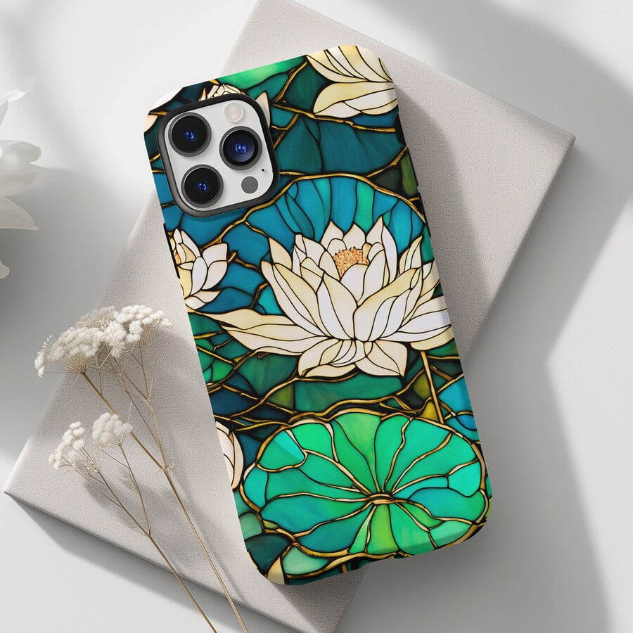 Aesthetic Lotus Flower Stained Glass Graphic Mag-Compatible Case with ...